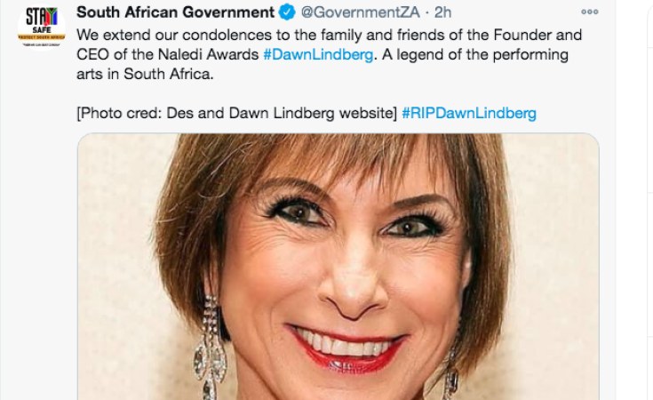 South Africa: Theatre Legend Dawn Lindberg Dies of Covid-19 Related ...